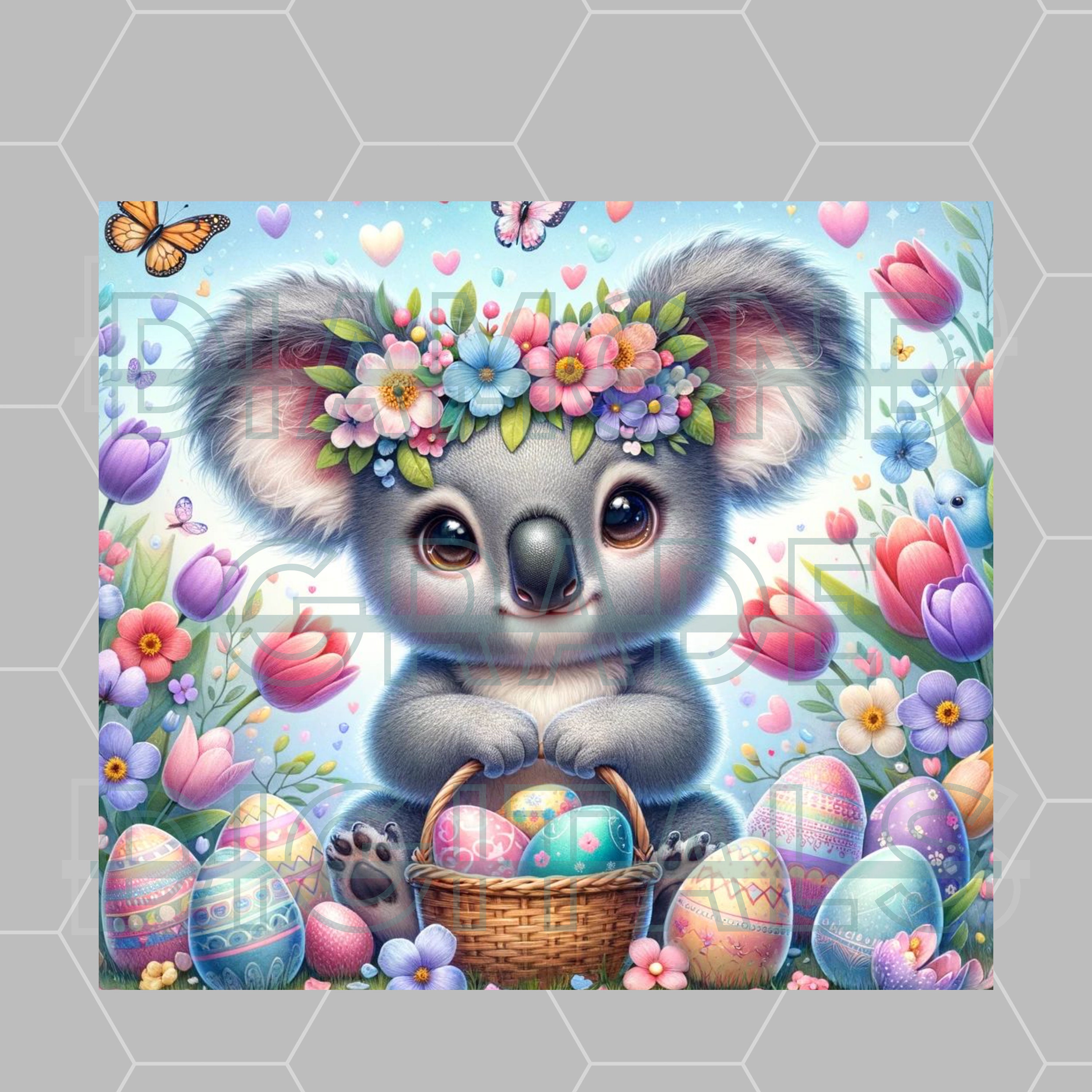 Koala Bear Tumbler Wrap, Easter Tumbler Png,20oz Skinny Tumbler, Easter ...