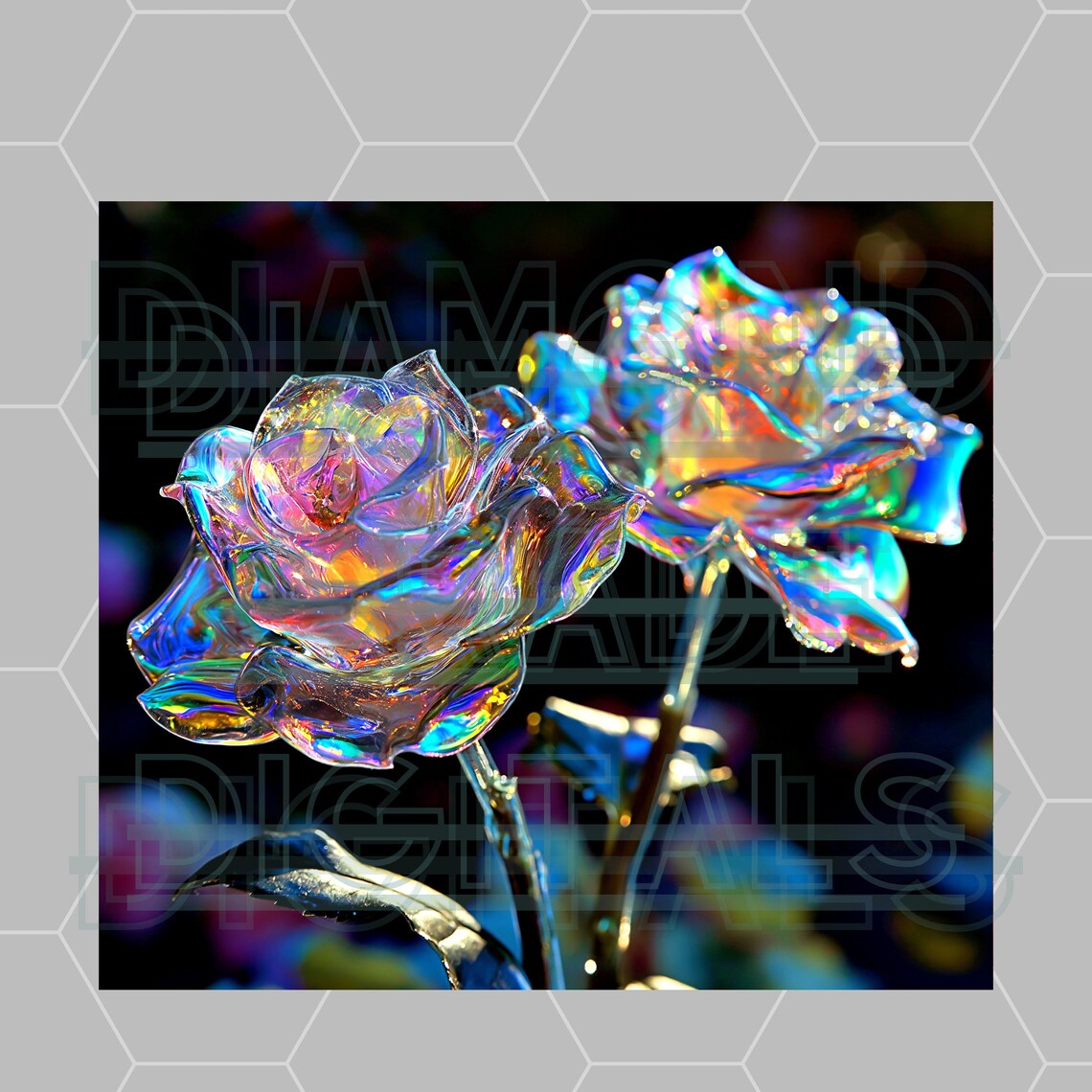 Iridescent Roses Tumbler Wrap Designs, 20 Oz Skinny Tumbler Wraps ...