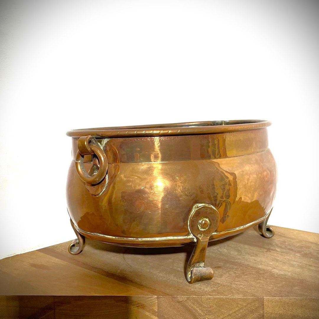 Vintage Copper Planter, Footed Bowl, Copper Bowl - Etsy