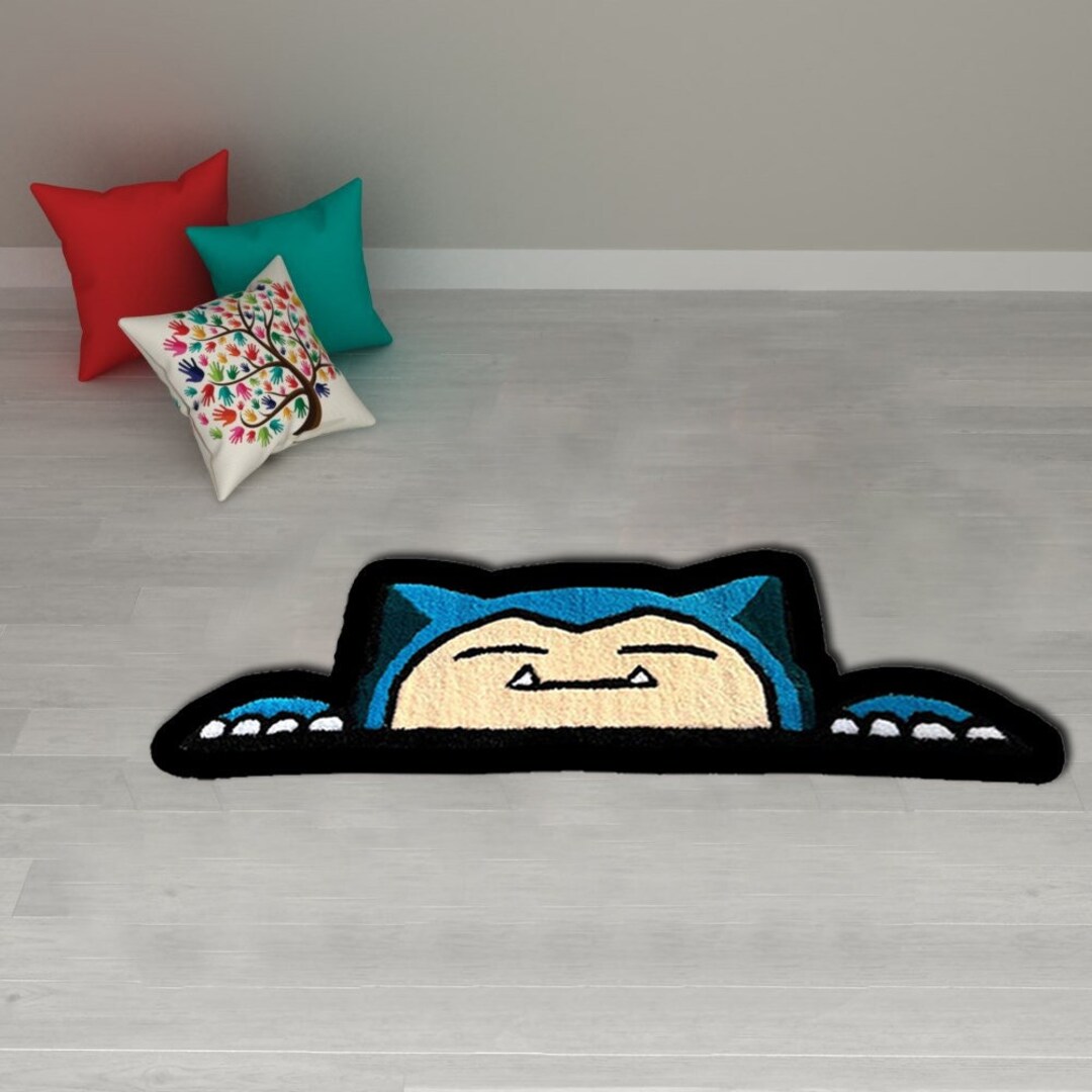 Snorlax Sleepy Rug, Snorlax Anime Rug, Snorlax Decor, Pokemon Rug ...