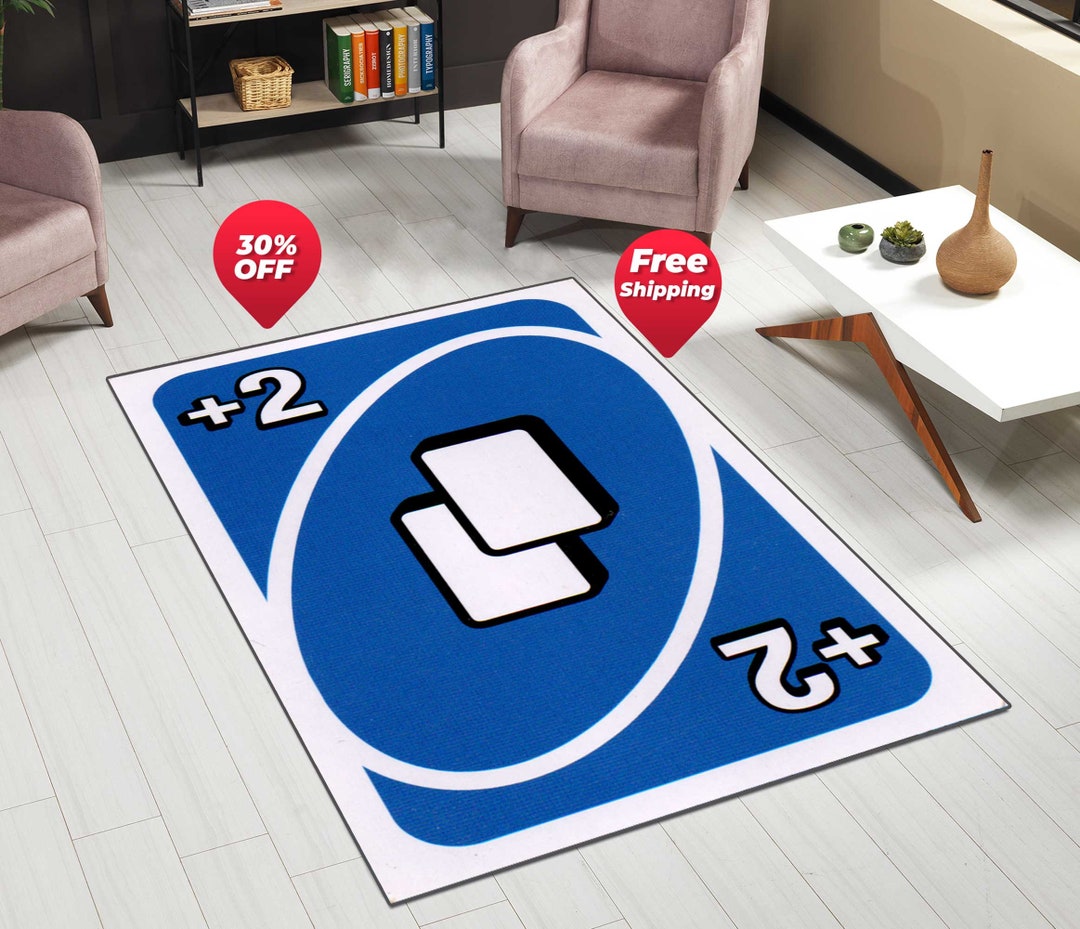 Uno 4 Card, Uno Reverse Rug, Uno Cards Rug, Blue Uno Rug, Uno Cards ...
