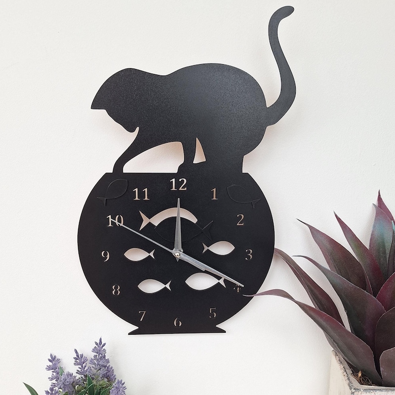 Cat Wall Clock - Etsy