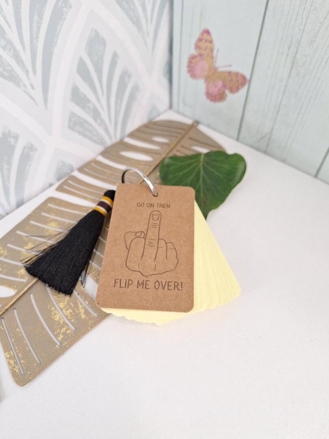 Middle Finger Flip Mini Notebook, Rude Ring Bound Easy Flip Flash Cards ...