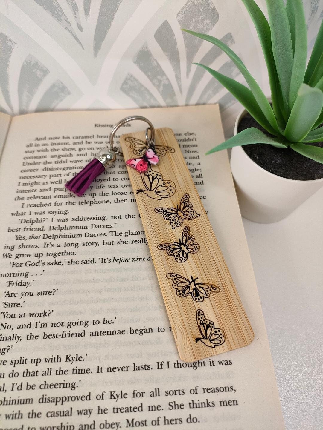 Bamboo Bookmark With Butterfly Design, Eco Friendly Book Lover Gifts ...