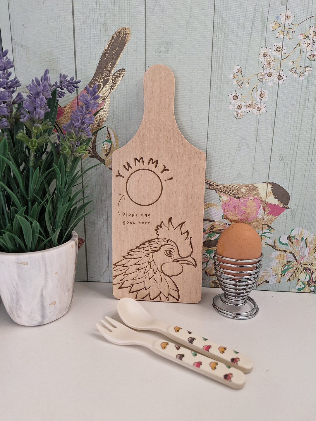 Dippy Egg Breakfast Board With a Chicken Design, Chicken Themed Egg and ...