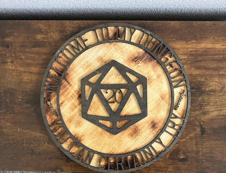 Dungeons and Dragons Wall Art | Rustic Dnd Decor | Ttrpgs | Burned Wood ...