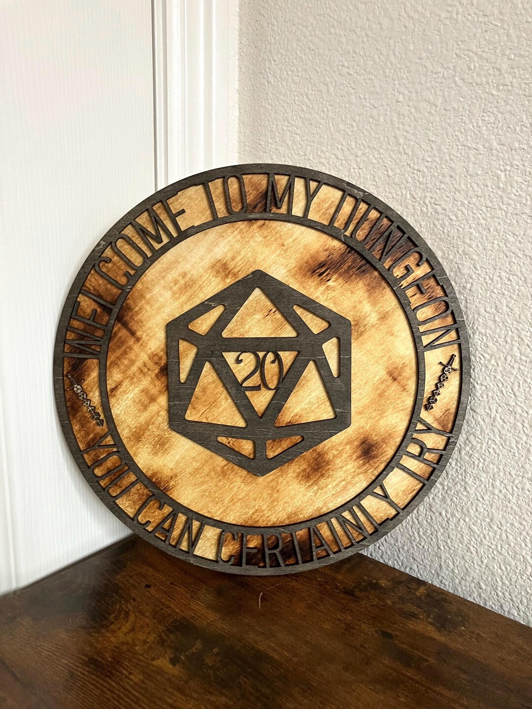 Dungeons and Dragons Wall Art | Rustic Dnd Decor | Ttrpgs | Burned Wood ...