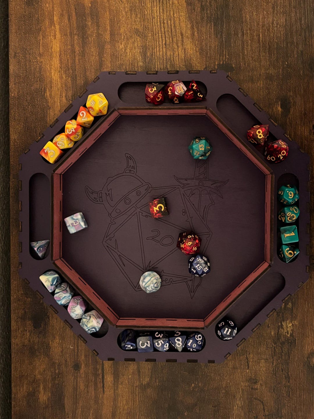 Laser Engraved Dice Tray and Holder: Full-party RPG Tabletop Accessory ...