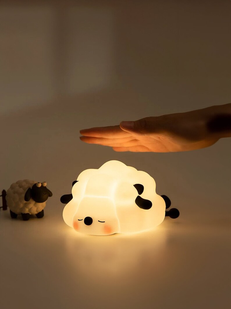 Cute Sheep Rechargeable Silicone Lamp Table & Desk Night Light Adorable ...