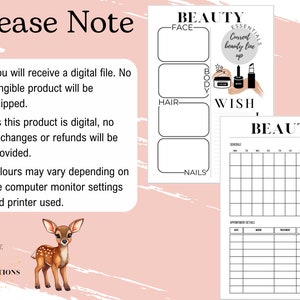 BEAUTIFY | Beauty Planner | Printable and PDF Fillable | Stylish Design ...