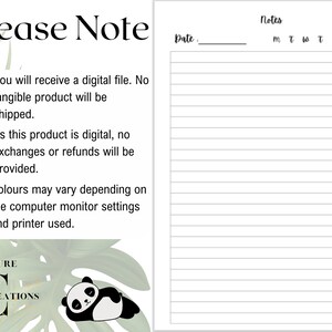 CURSIVE Notes Printable and PDF Fillable Take Note Planning Minimal ...