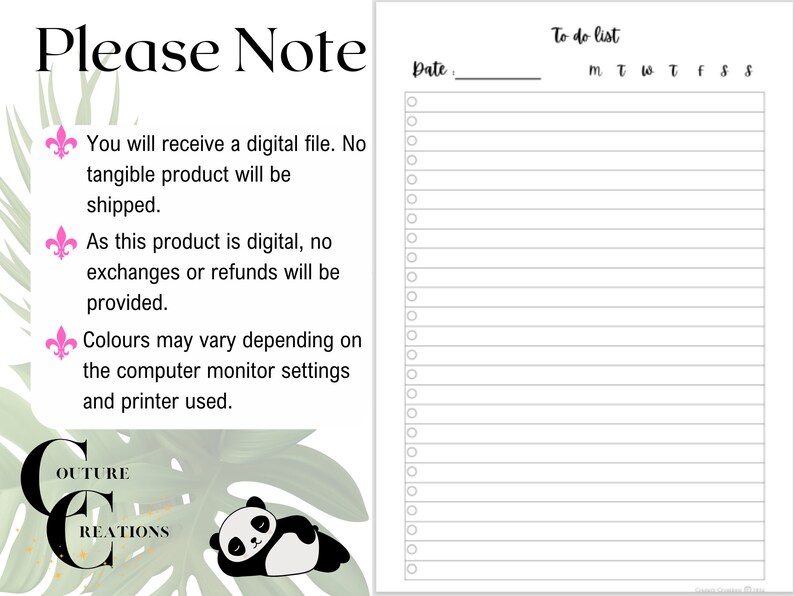 CURSIVE Undated Daily to Do List Printable and PDF Fillable Planning ...