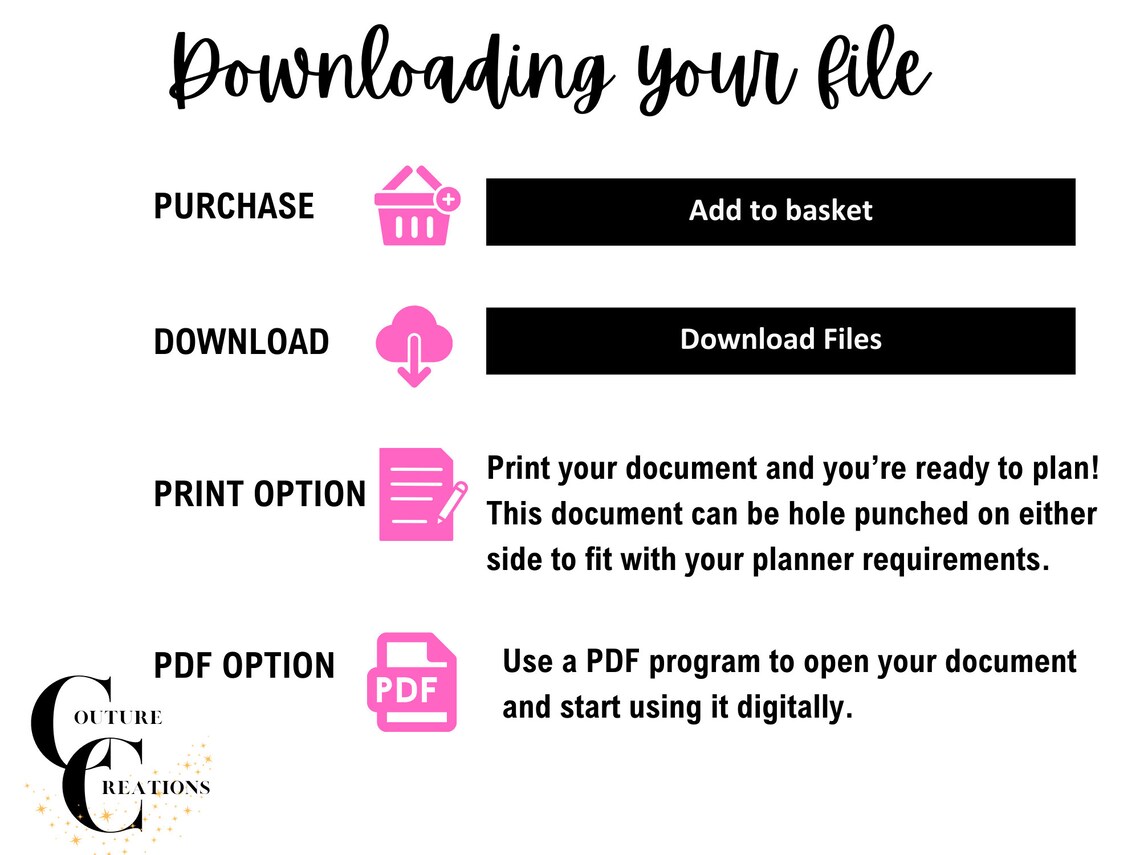 CURSIVE Notes Printable and PDF Fillable Take Note Planning Minimal ...