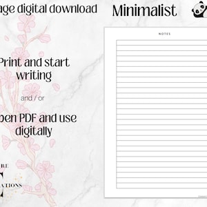 MINIMALIST | Notes | Printable and PDF Fillable | Take Note | Planning ...