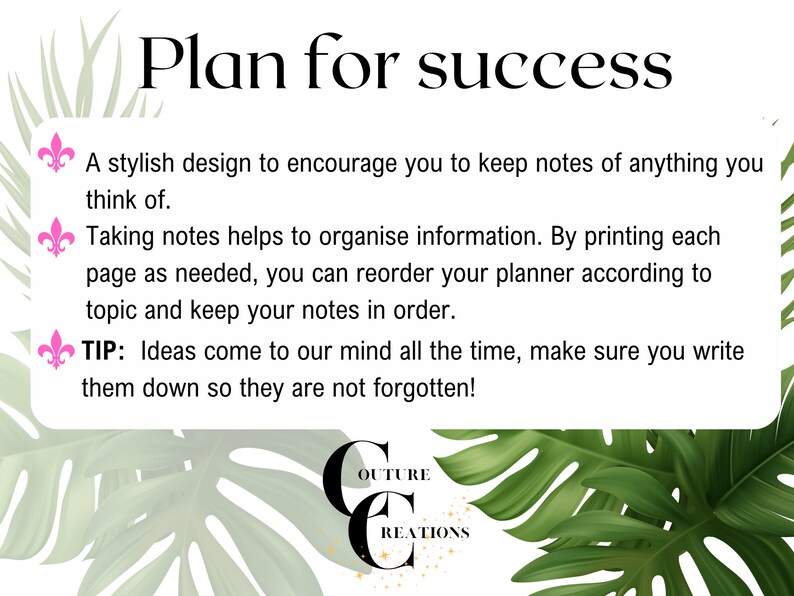 CURSIVE Notes Printable and PDF Fillable Take Note Planning Minimal ...