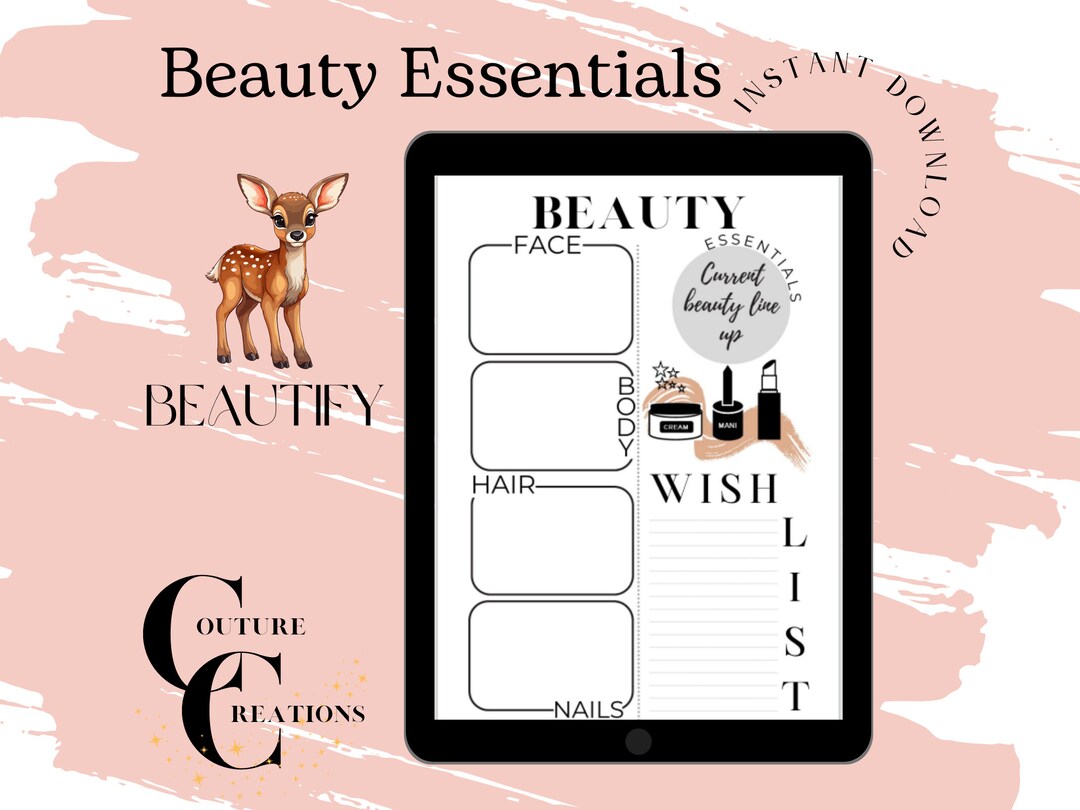 BEAUTIFY | Beauty Planner | Printable and PDF Fillable | Stylish Design ...