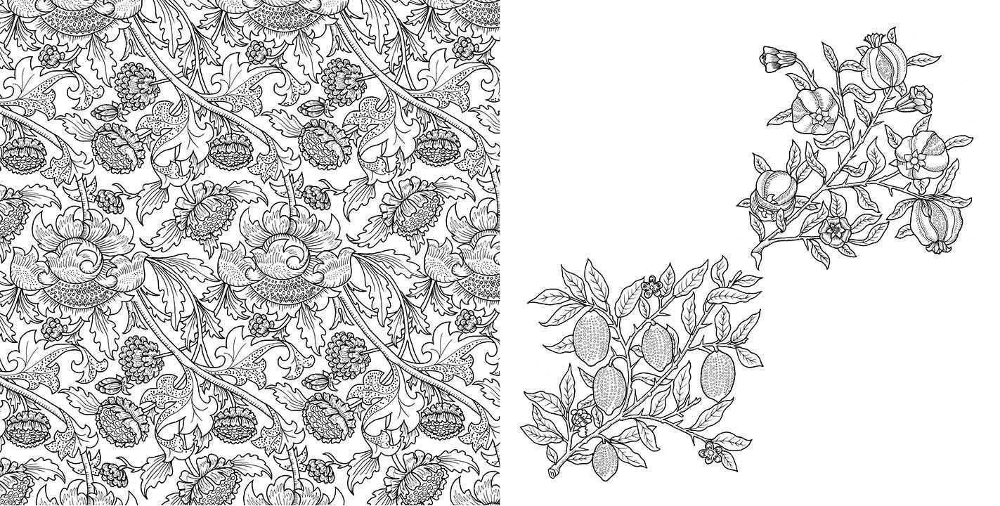 William Morris Coloring Pages - Japanese Coloring Book - Etsy