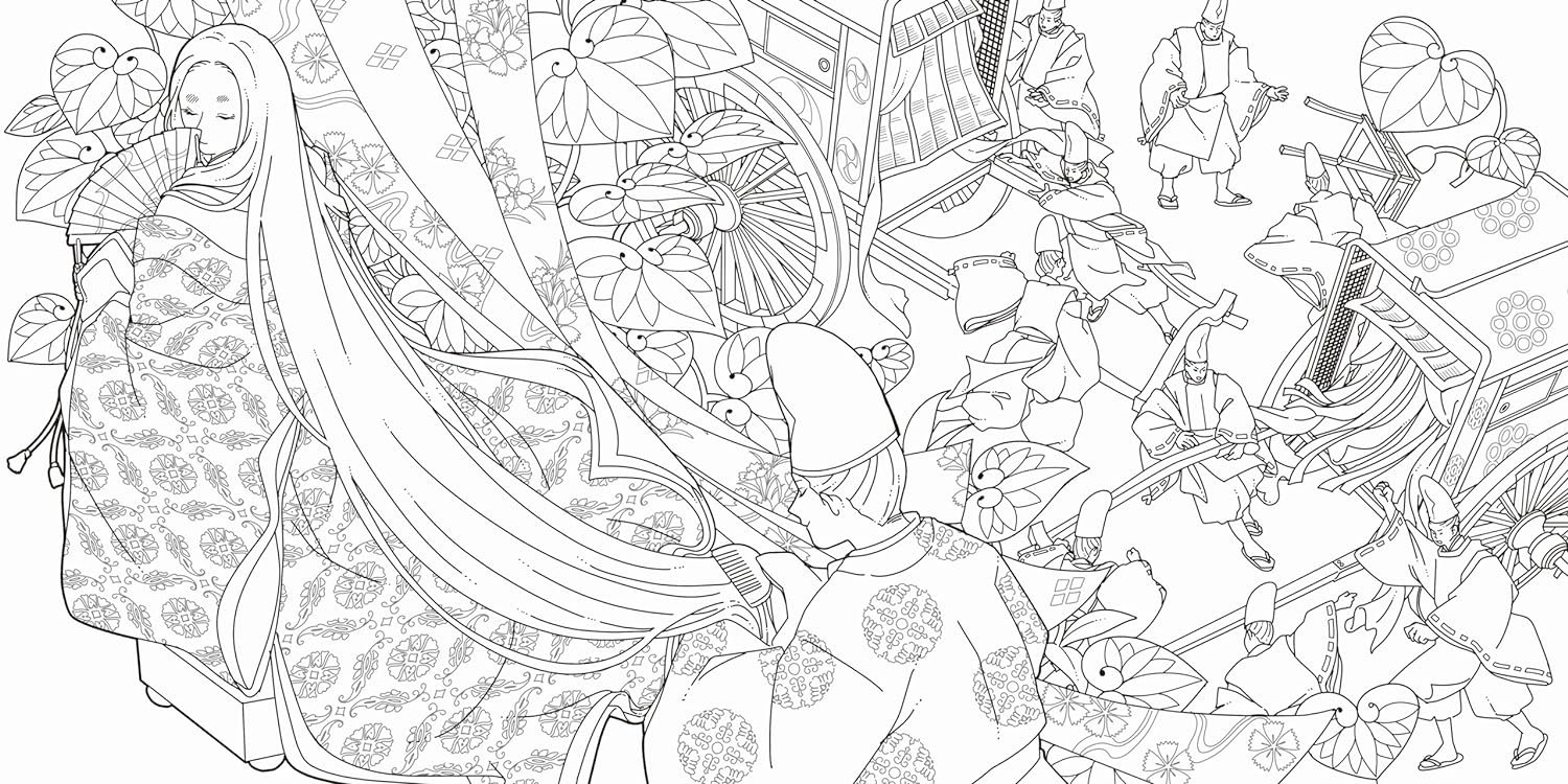 First Tale of Genji Coloring Book Japanese Coloring Book - Etsy