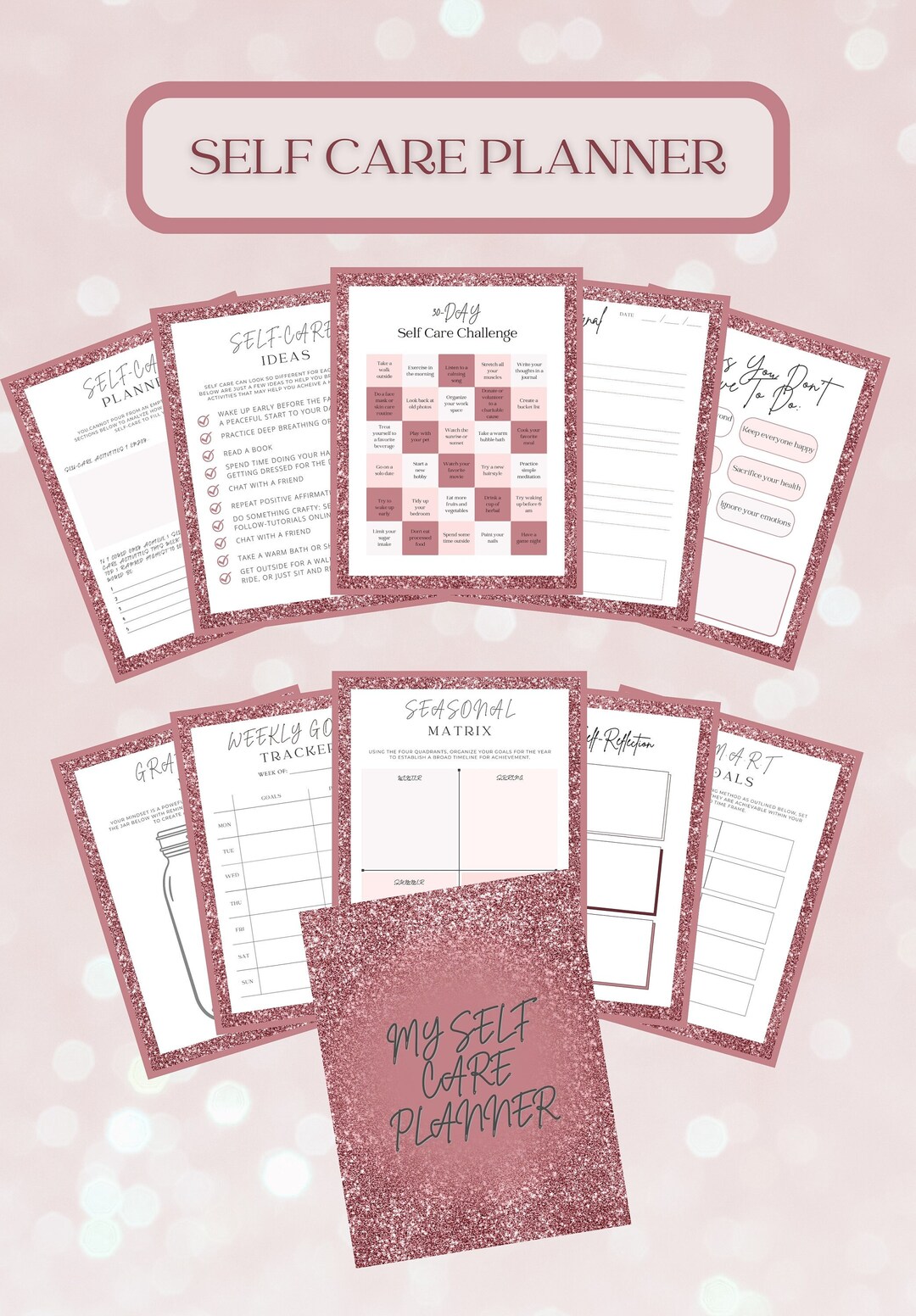 Self Care Journal, Self Care Tracker, Mental Wellbeing Planner ...