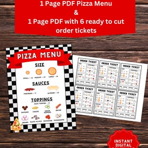 Pretend Play Pizza Menu Set, Pizza Restaurant Play, Pizza Pretend Play ...