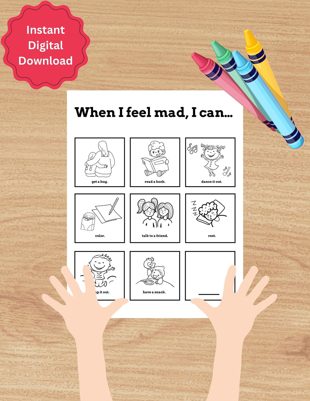 Feelings Coloring Page, Kids Feeling Mad Activity, Feelings Classroom ...