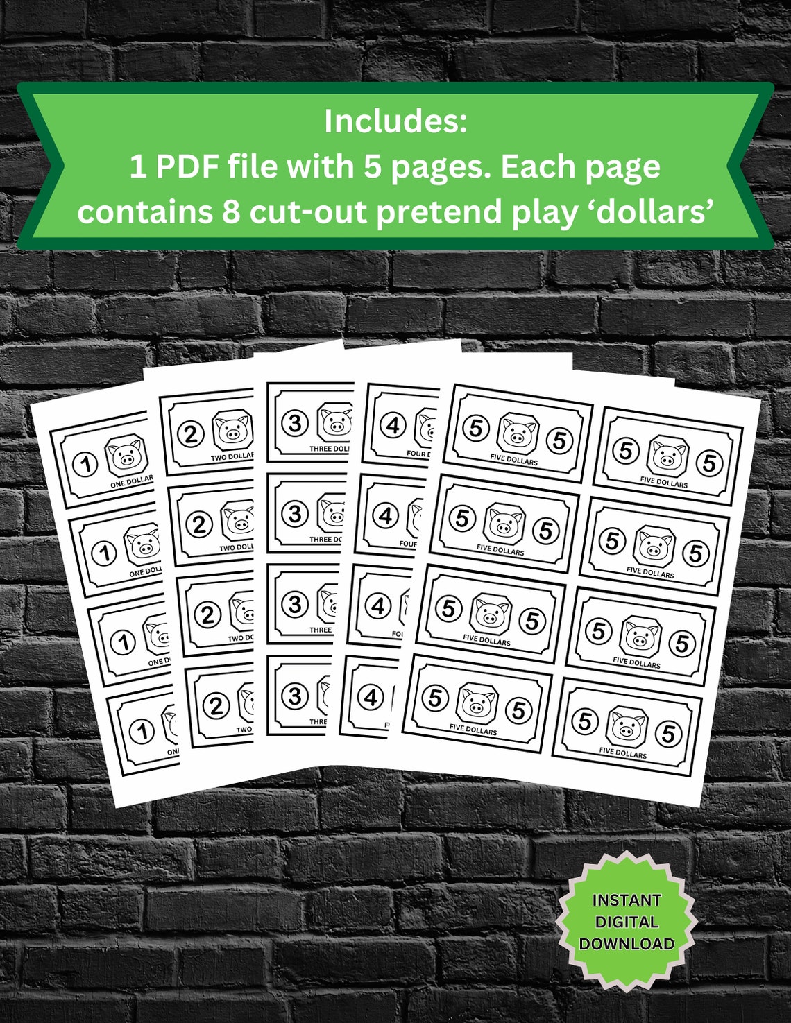 Pretend Play Money, Play Money Printable, Pretend Play Printable ...