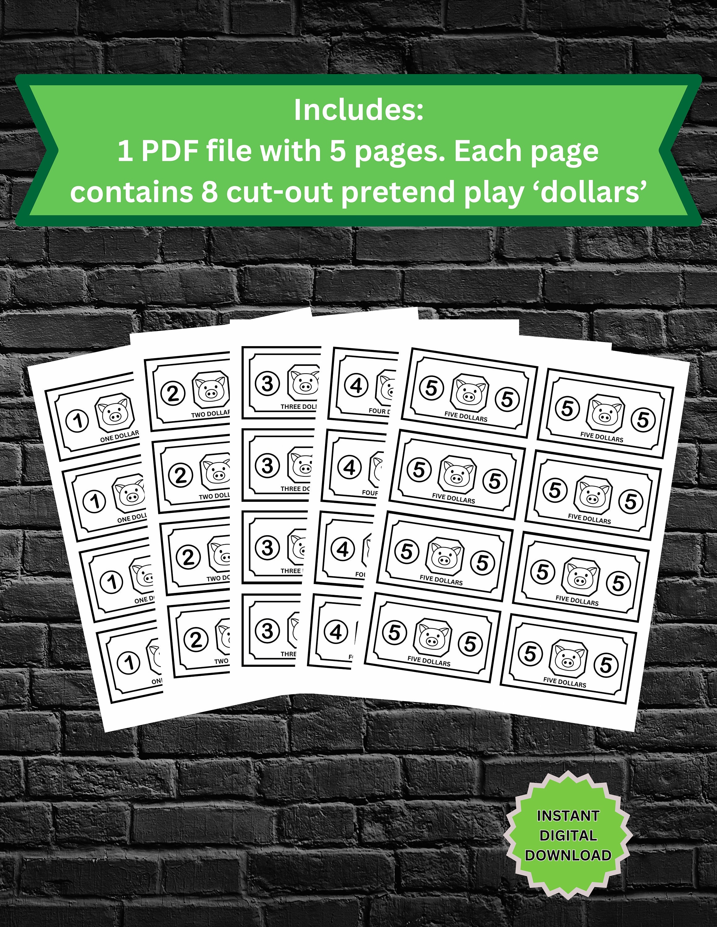 Pretend Play Money, Play Money Printable, Pretend Play Printable ...