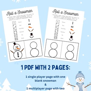 Winter Snowman Activity, Kids Winter Game, Winter Classroom, Winter ...