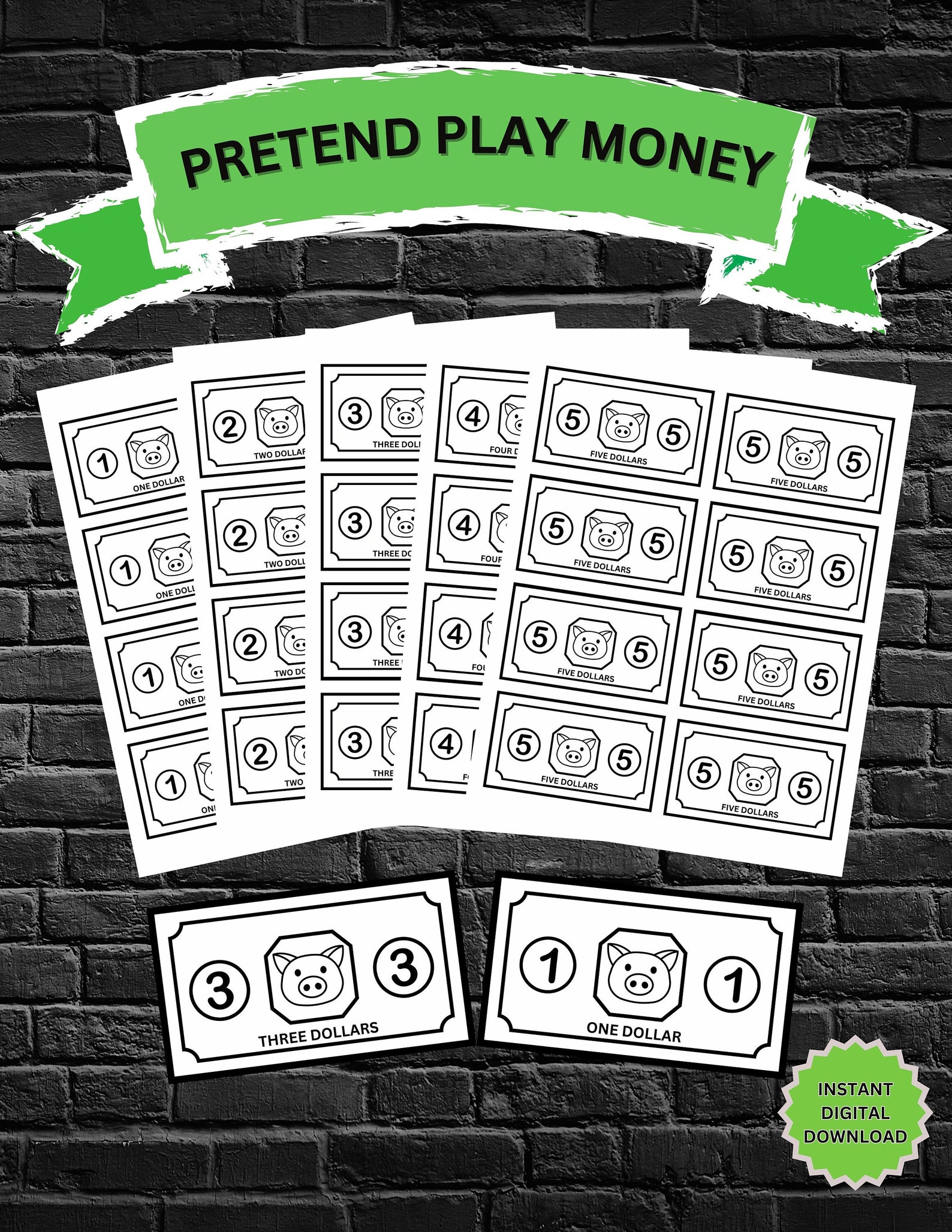 Pretend Play Money, Play Money Printable, Pretend Play Printable ...