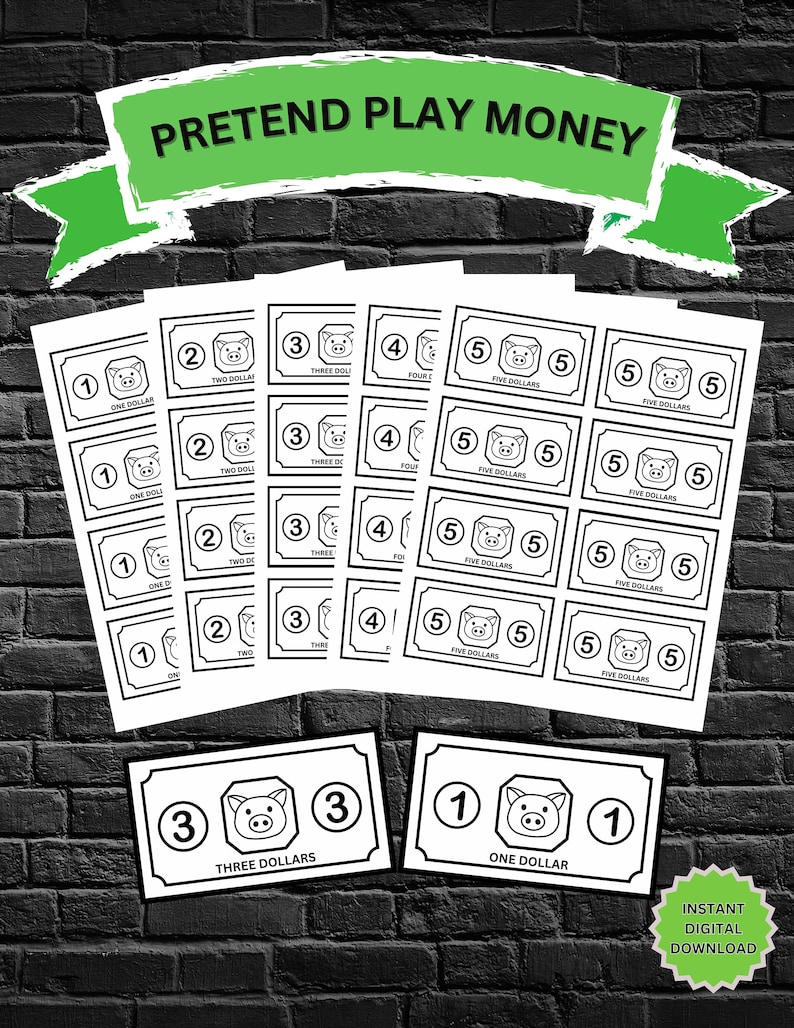 Pretend Play Money, Play Money Printable, Pretend Play Printable ...