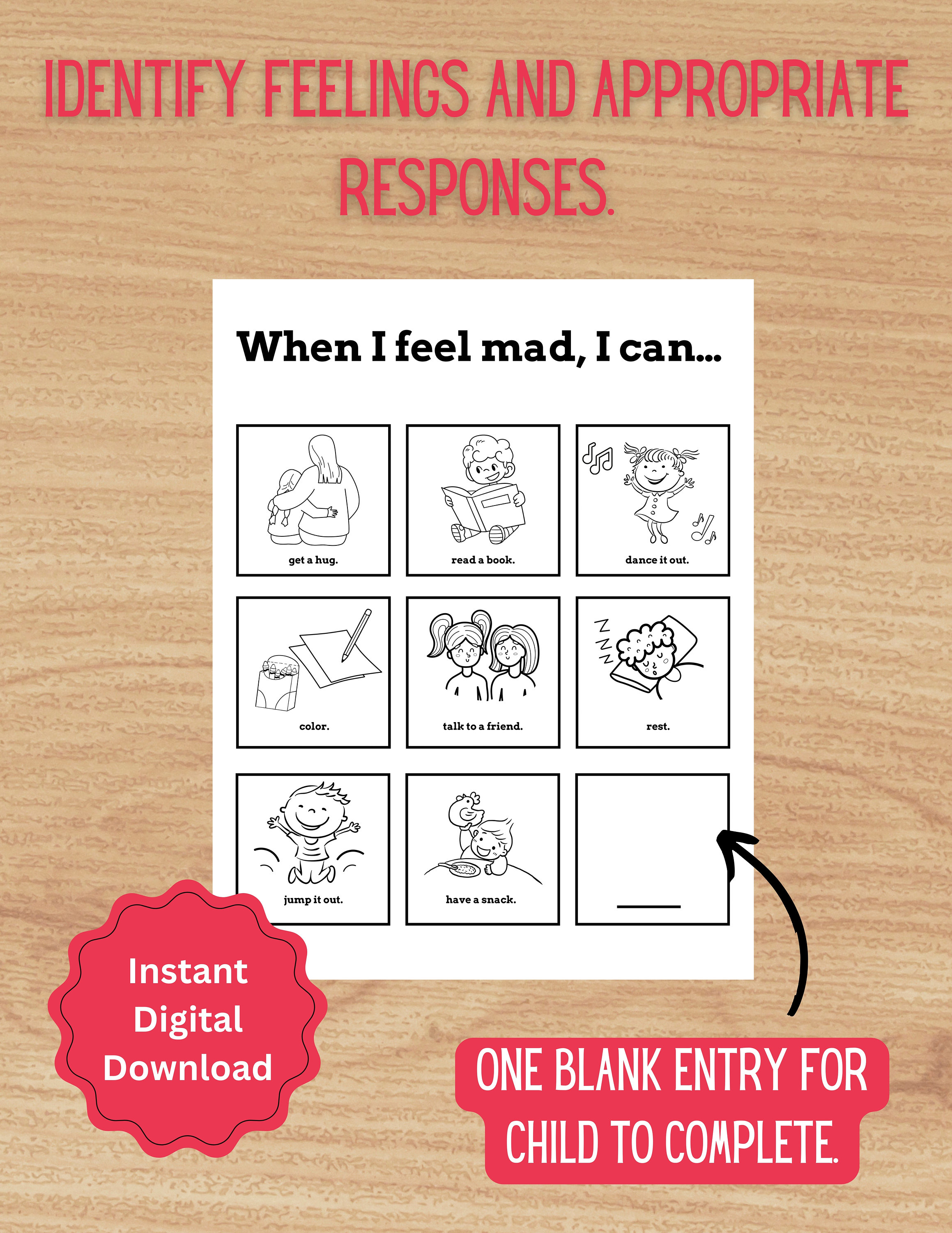 Feelings Coloring Page, Kids Feeling Mad Activity, Feelings Classroom ...