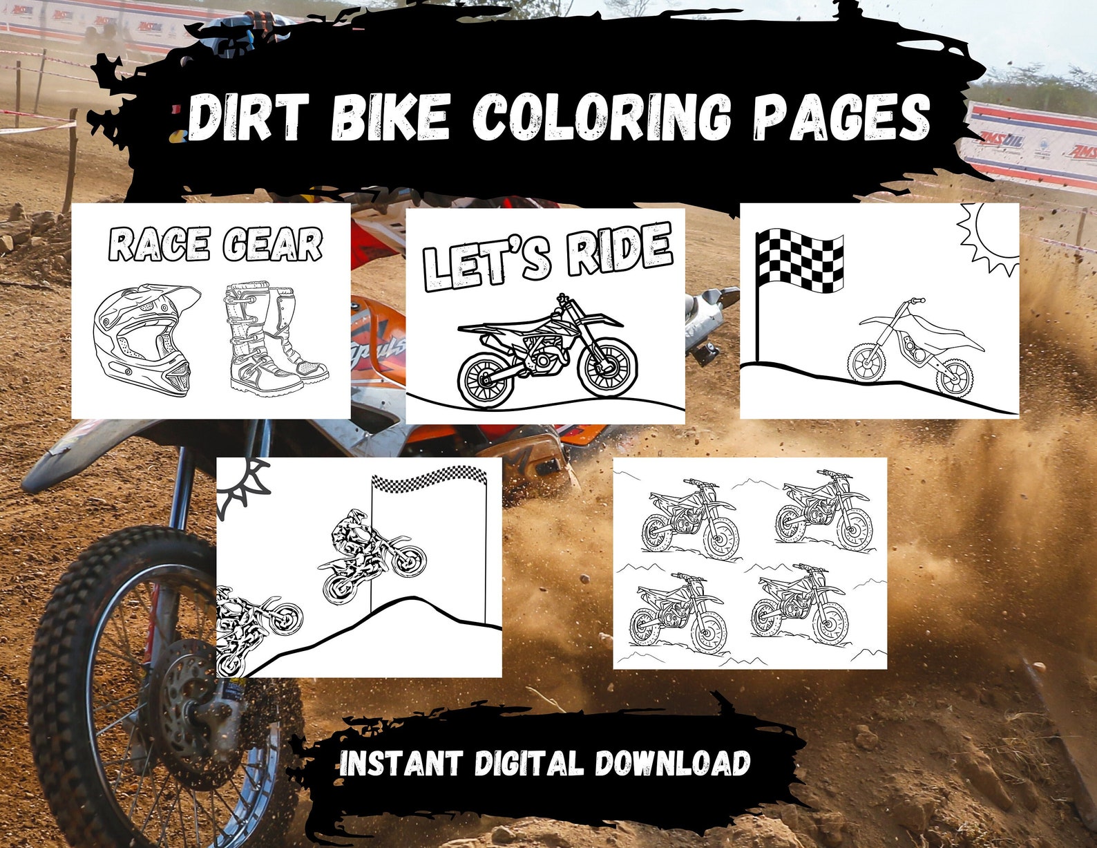 Dirt Bike Coloring Pages, Kids Motocross Activity, Supercross Ideas for ...