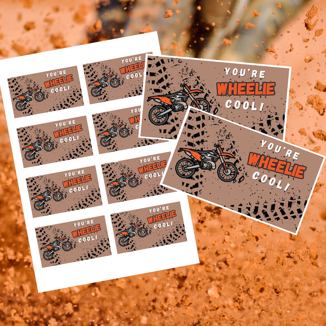 Dirt Bike Valentines Motocross Valentines Kids Valentines Cards ...
