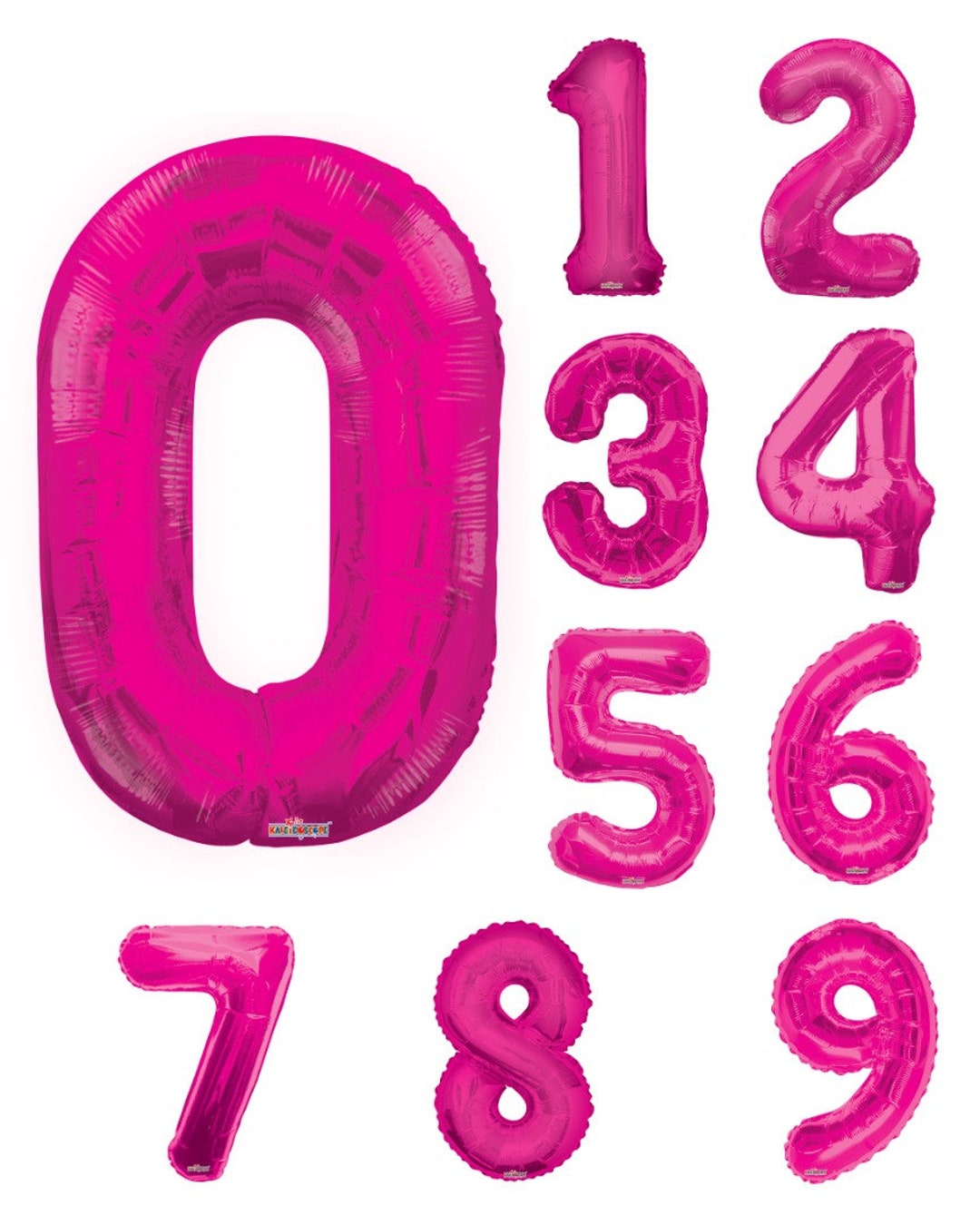 Number Balloons, Magenta hot Pink Shape Number Foil Balloon 34 Inch. - Etsy