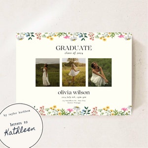 Floral Botanical Landscape Graduation Announcement Invitation 2024 ...
