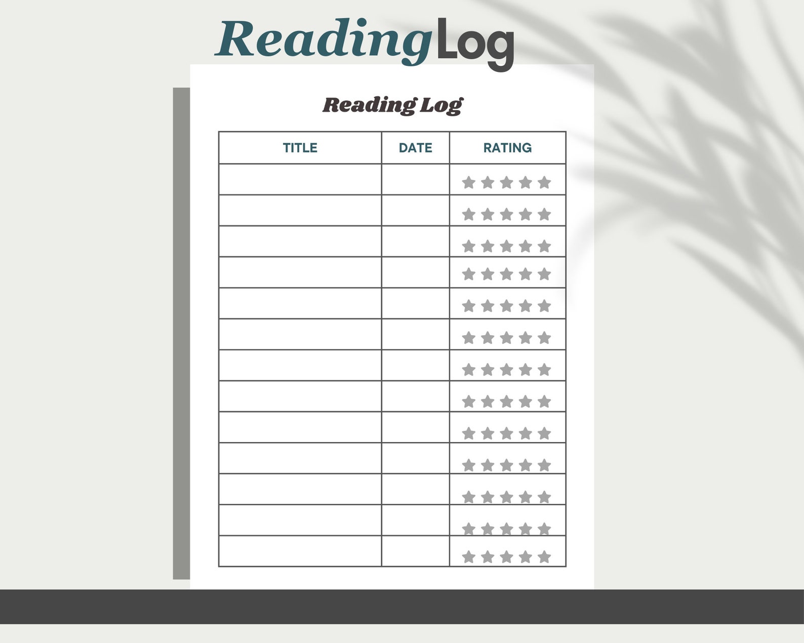Reading Log Printable / Reading Tracker Printable, Reading Tracker ...