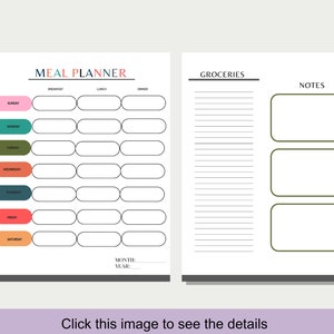 Meal Prep template for Meal Plan Weekly Meal Planner Printable and ...