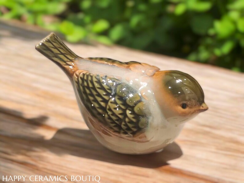 Ceramic Small Bird Figurines | Handmade Bullfinch Decor | Colorful Bird ...