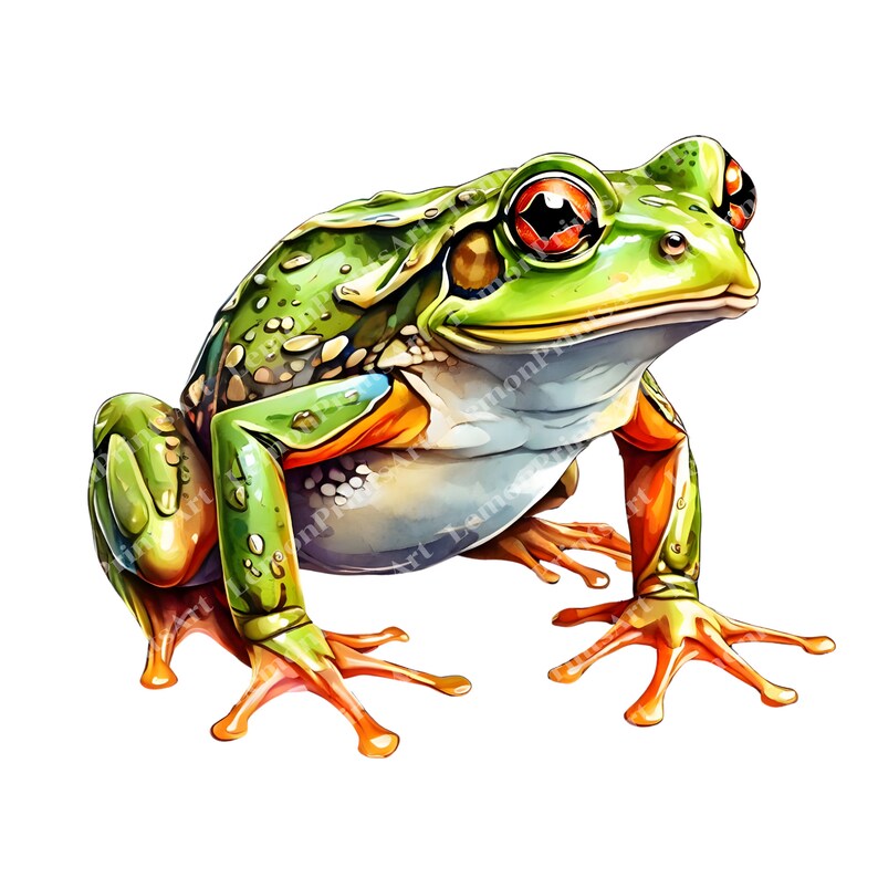 33 Watercolor Frog Clipart,realistic Frog Clipart,high Quality ...