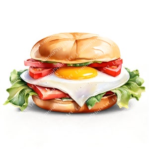 20 Fast Food Clipart, Watercolor Fast-food Clipart, High Quality ...