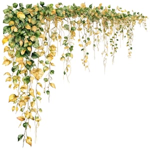 29 Golden Ivy Clipart, Watercolor Ivy, Wedding Art Floral, High Quality ...