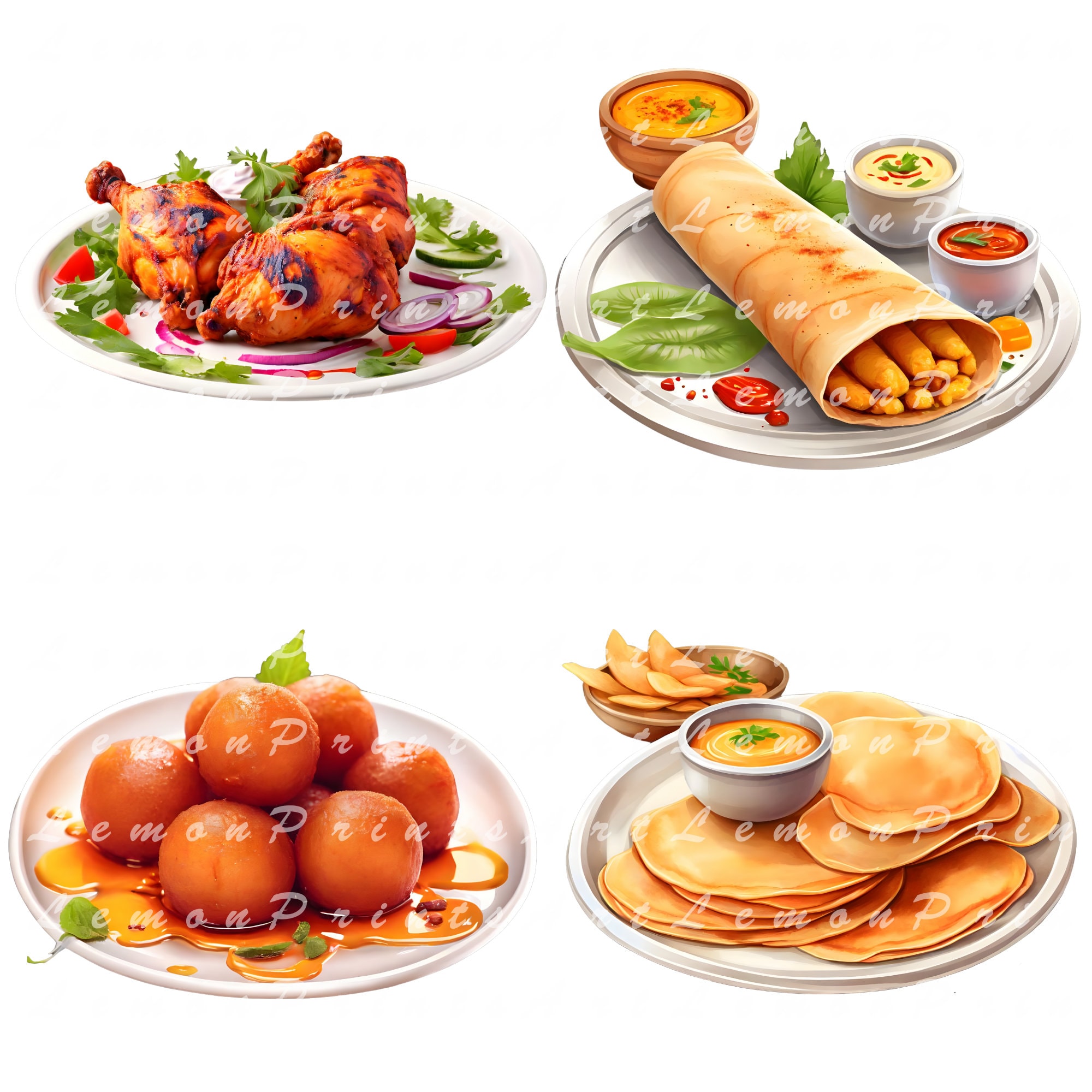 20 Indian Food Clipart, Indian Dishes Clipart, High Quality Transparent ...