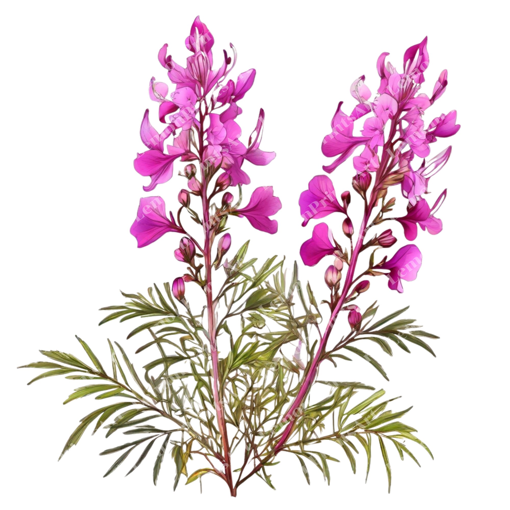 Fireweed Flower Clipart: Floral PNG Graphics (digital Download) - Etsy