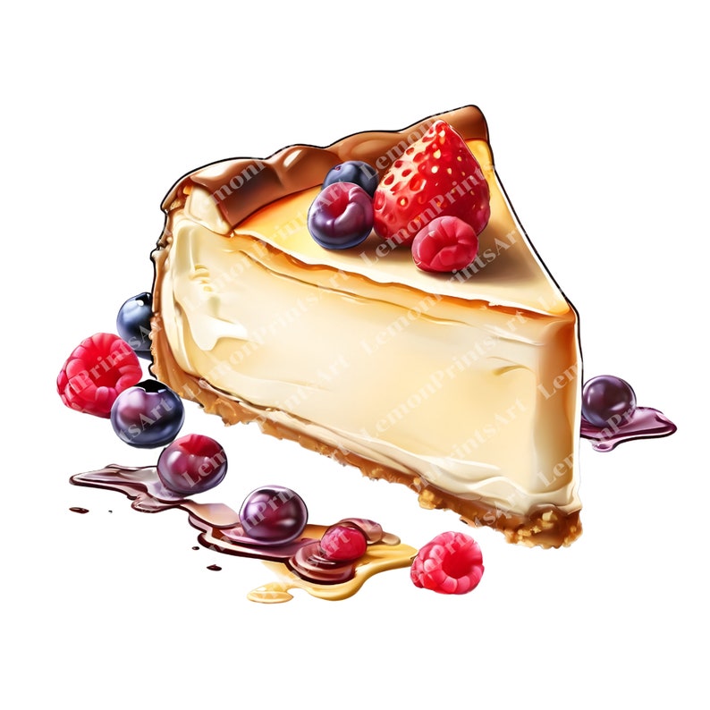 30 Cheesecake Clipart, Cheesecake Slice, Watercolor Cake, Baking ...