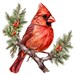 24 Red Cardinal Clipart, Illustration Northern Bird, High Quality ...