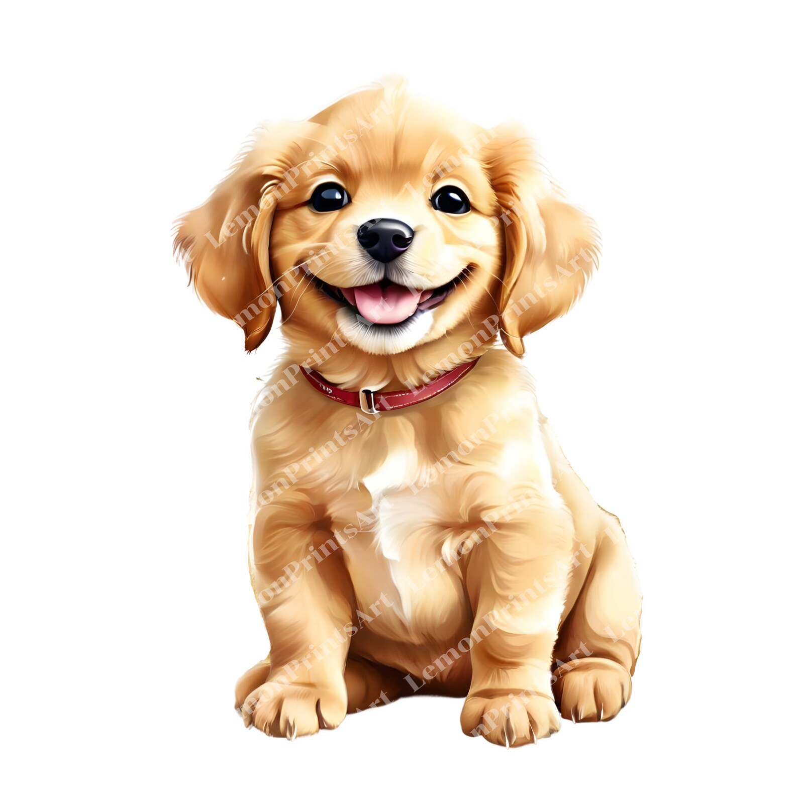 37 Golden Retriever Clipart, Watercolor Puppy Clipart Bundle, Dog ...
