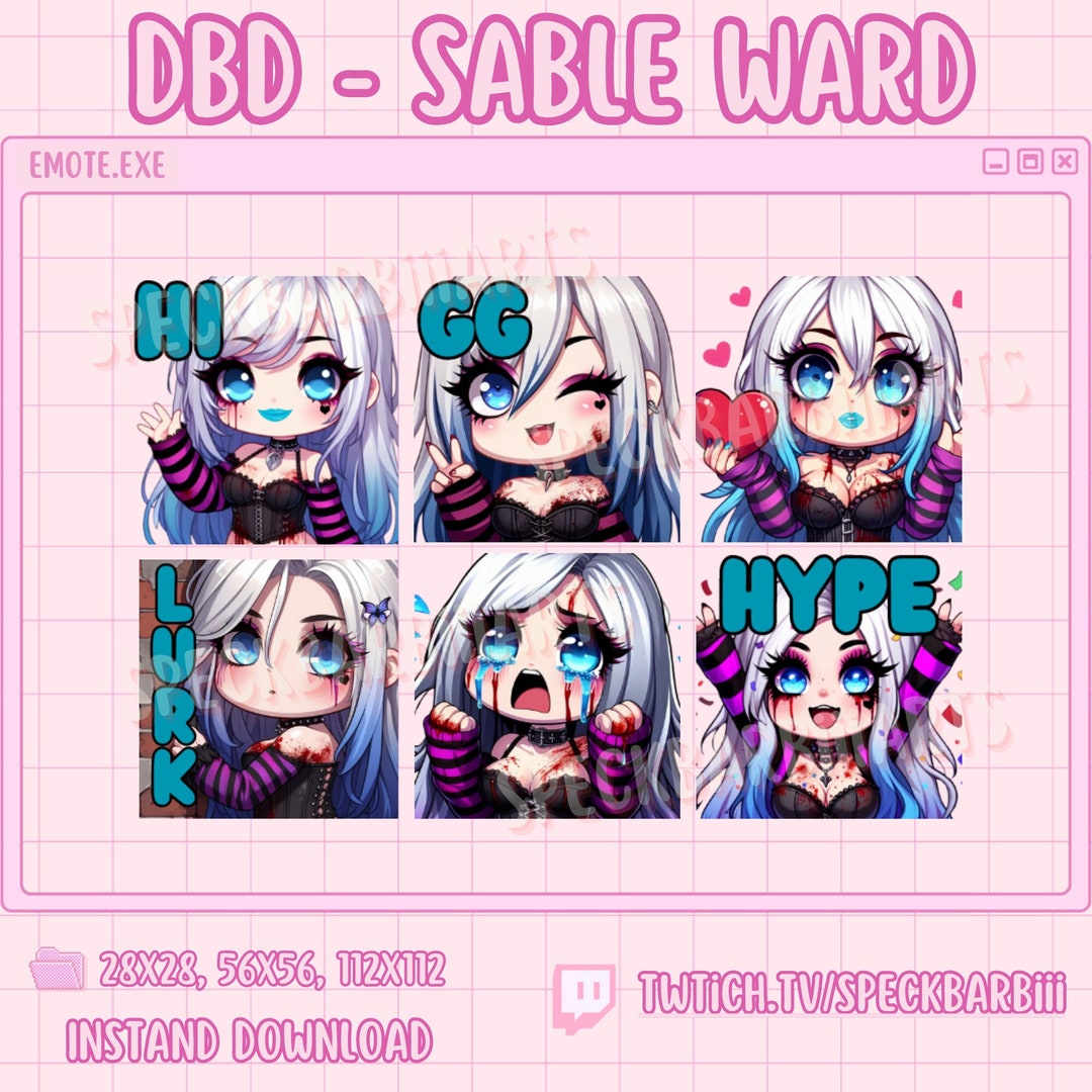 Dead by Daylight Sable Ward Emote Bundle 6 EMOTES New Surv Twitch Chibi ...
