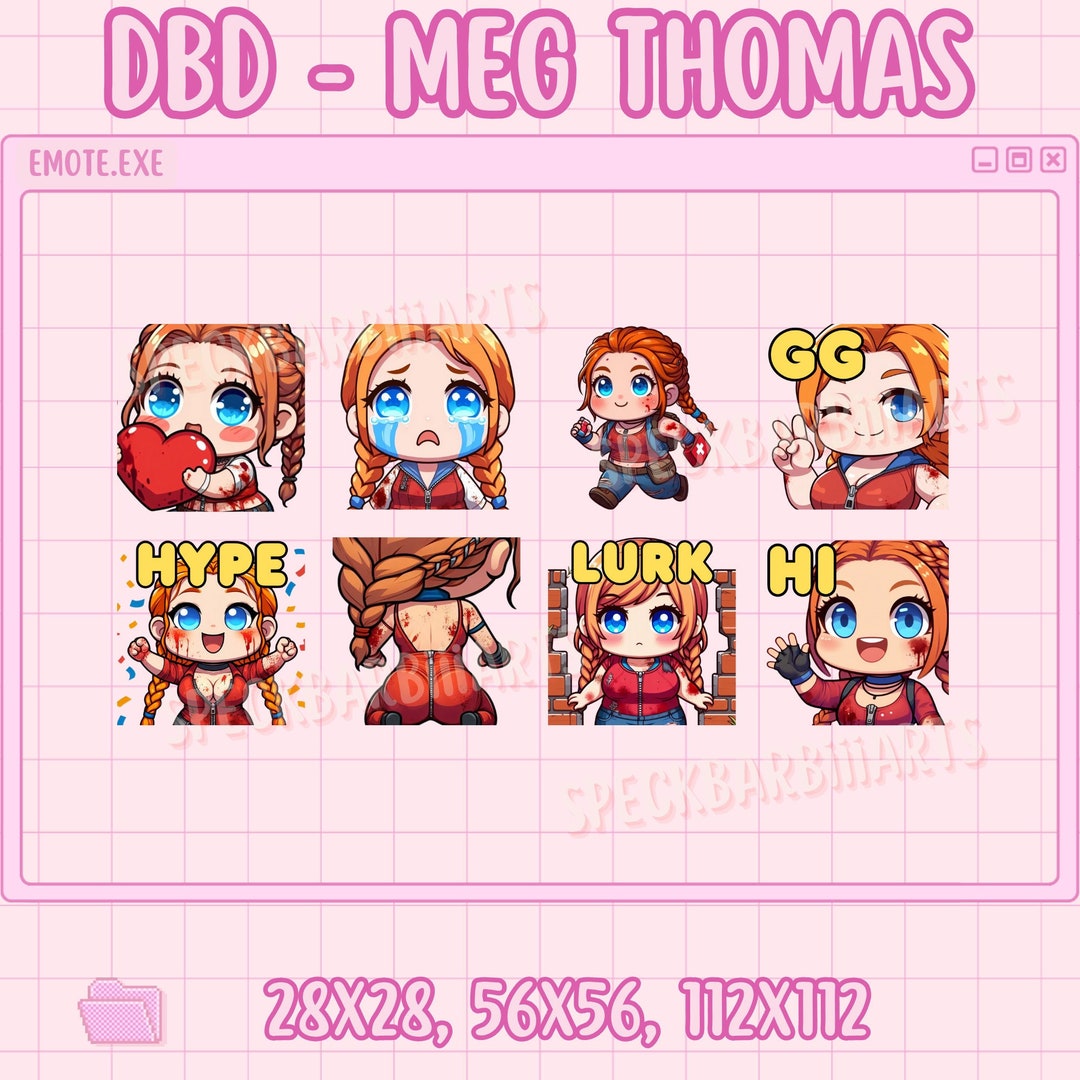 Dead by Daylight Meg Thomas Package Twitch Chibi Chubby Emote Disord - Etsy