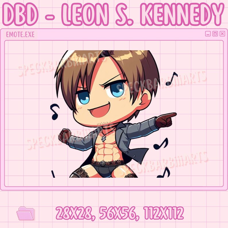 Dead by Daylight Leon S. Kennedy Dancer Twitch Chibi Chubby Emote ...
