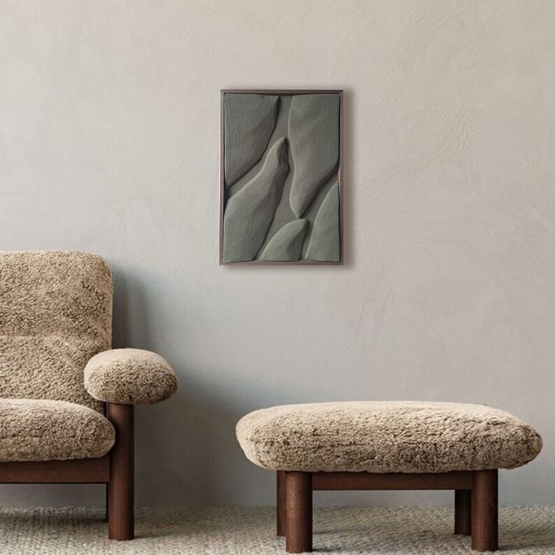 Textured Plaster Wall Sculpture - Modern 3D Art Inspired by Nature ...